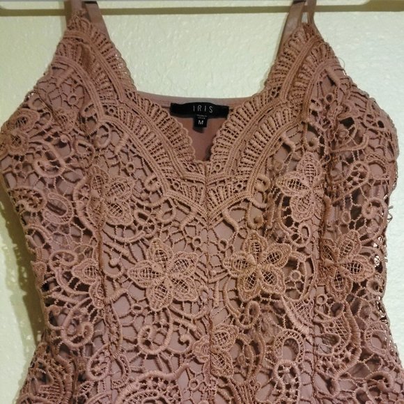 iris | Tops | Iris Mauve Lace Woman Bodysuit M | Poshmark